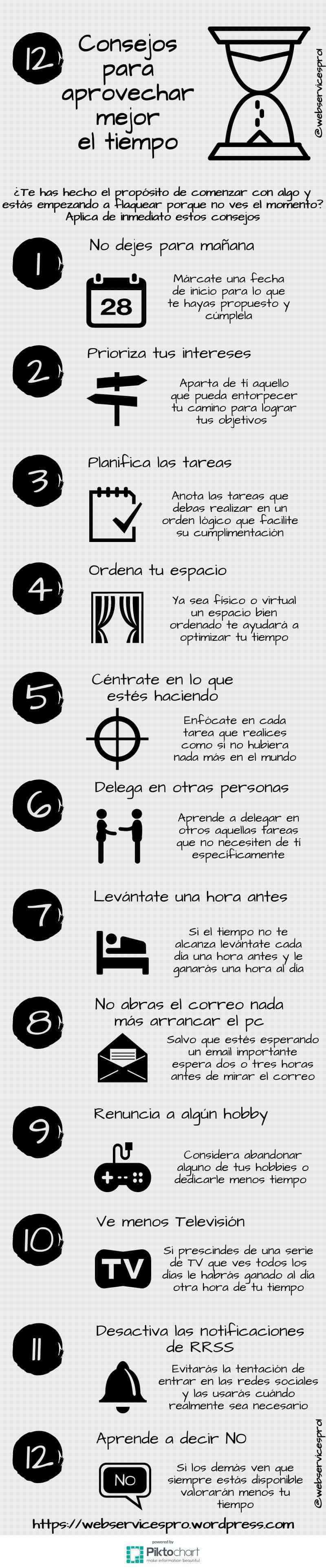 12 Consejos para aprovechar mejor el tiempo #infografia #infographic ... 12 Consejos para aprovechar mejor el tiempo #infografia #infographic ...